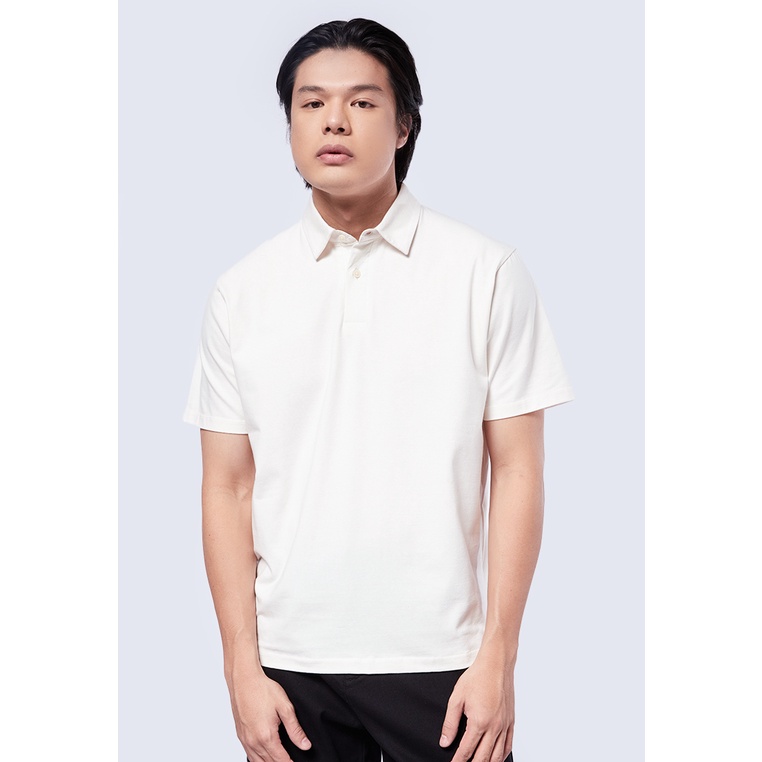 Jual Executive Short Sleeve Polo Shirt with Button Off White | Shopee ...