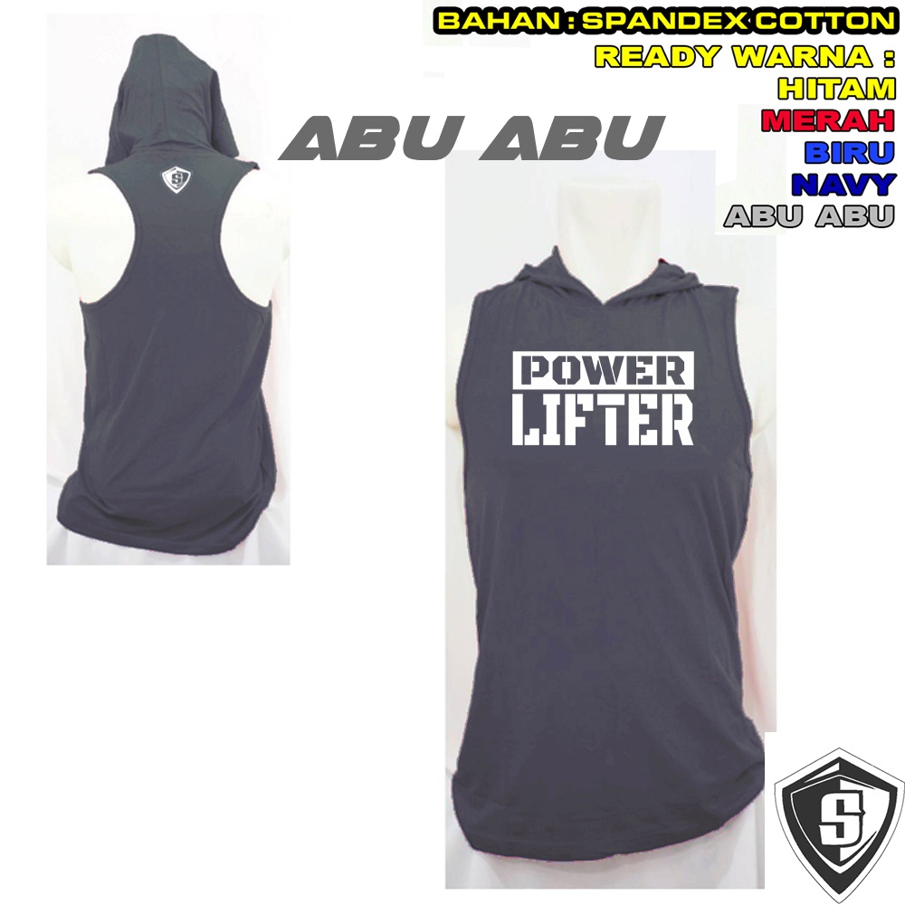 Jual Singlet Hoodie Gym Fitness Pria Power Lifter Musclefit | Shopee ...