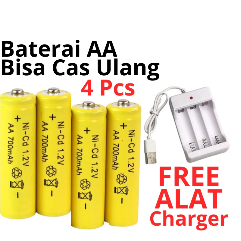 Jual GRATIS CHARGER!! Baterai AA A2 Cas Rechargeable Charger Charge ...