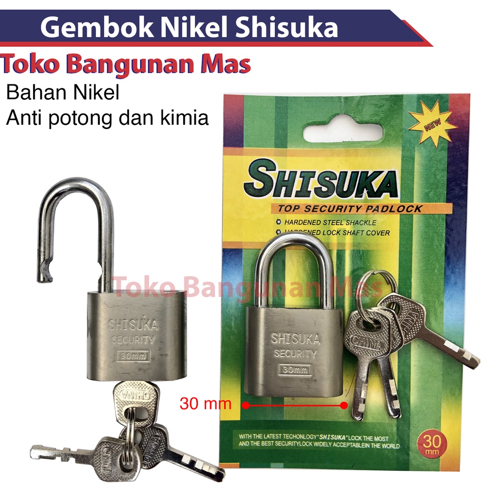 Jual Gembok Nikel Shisuka 30mm Leher Pendek SHISUKA Berkualitas anti ...