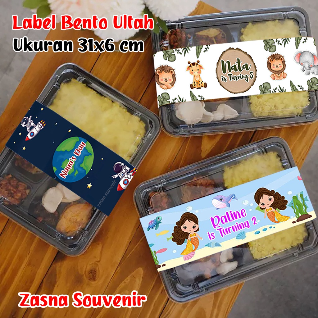 Jual LABEL BENTO ULANG TAHUN/NASI BOX/KOTAK MAKAN/ULTAH/CUSTOM/FREE DESAIN | Shopee Indonesia