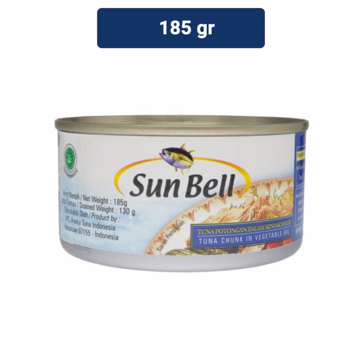 Jual Sun Bell Tuna Chunk / Tuna Kaleng Sun Bell - 185 GRAM | Shopee ...