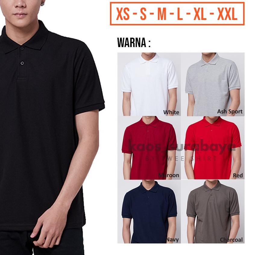 Jual ♡ Kaos Kerah Polo Shirt Cotton CVC Pique Knit 24s Yarn Spindle Maxi Soft | Shopee Indonesia