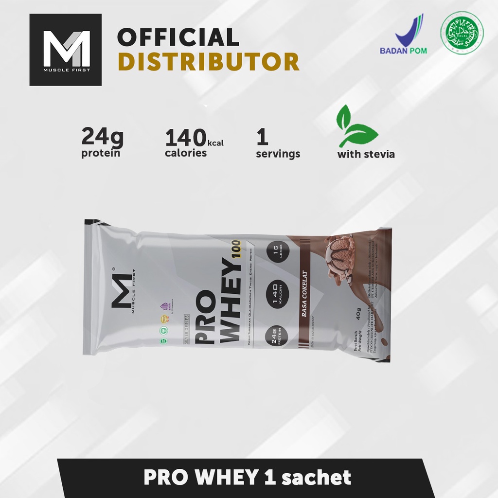 Jual Muscle First M1 Pro Whey Protein 100 kemasan ecer 1 sachet 40 gr ...