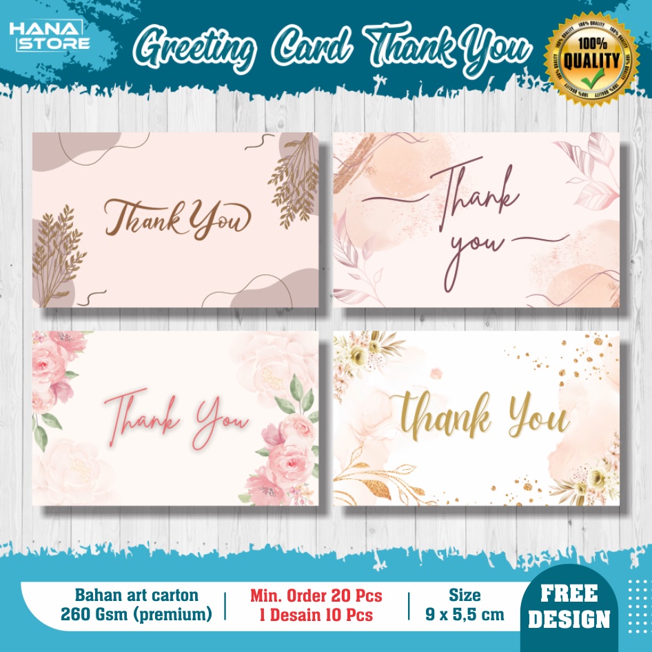 Jual Greeting Card Thank You - Gift Card - Thankyou - Kartu Ucapan ...