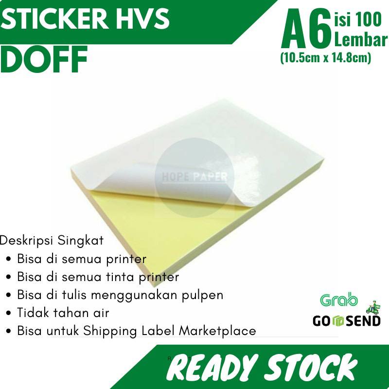 Jual WMP - Kertas Stiker HVS A6 isi 20 lbr / Kertas Stiker Doff A6 ...