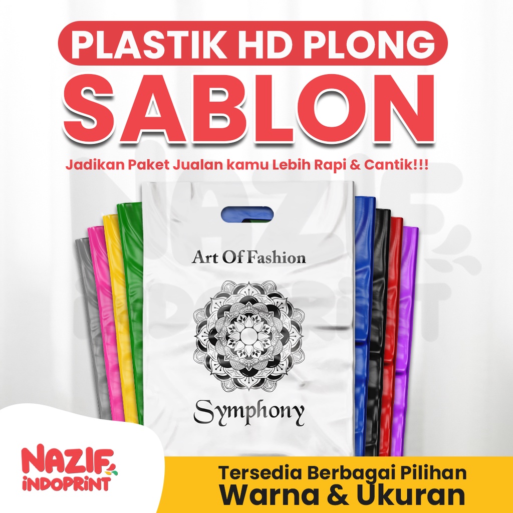Jual [FREE DESIGN] Plastik Packing Sablon / Plastik Plong Sablon ...