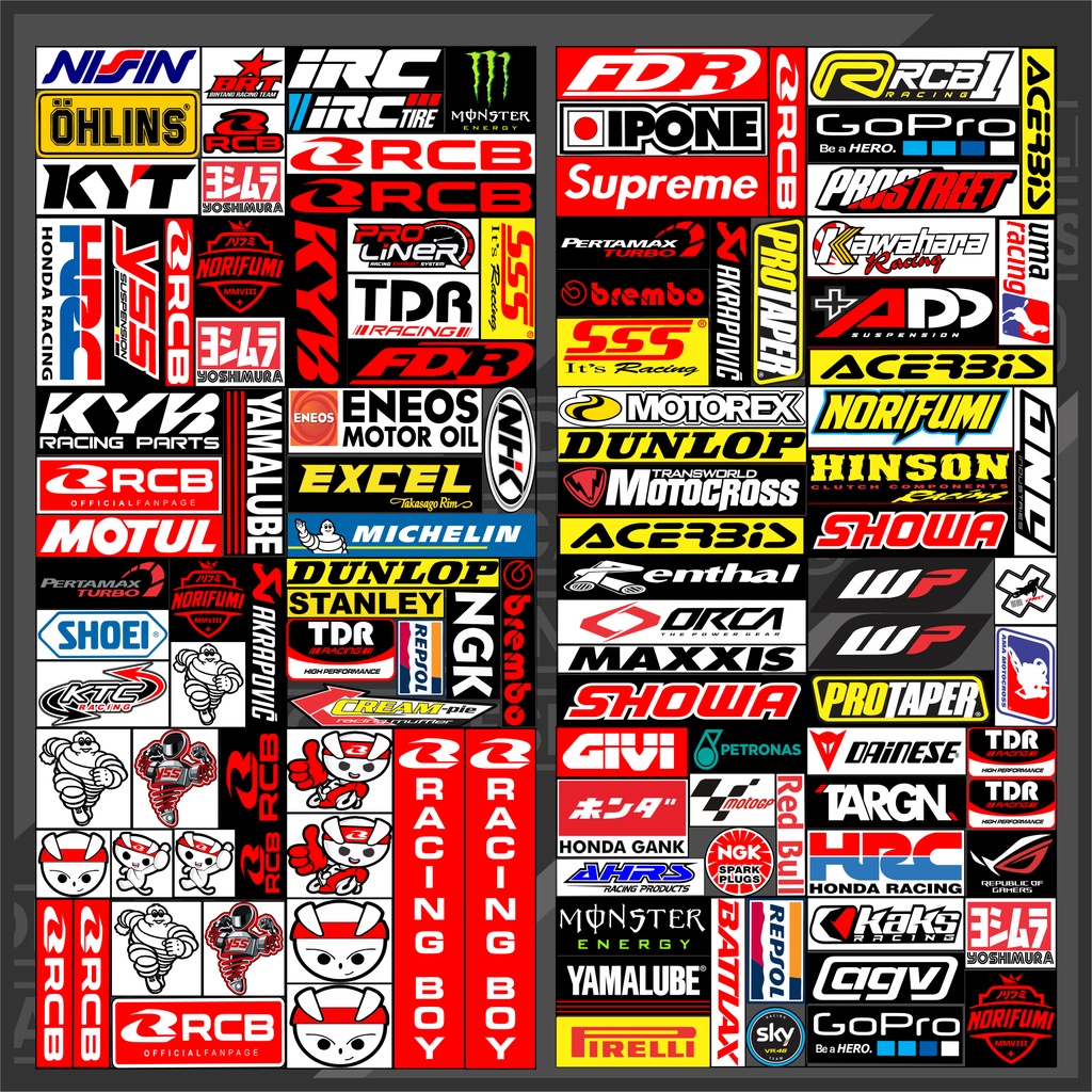 Jual STIKER RACING SPONSOR PACK STICKER VARIASI LOGO EMBLEM MOTOR ...