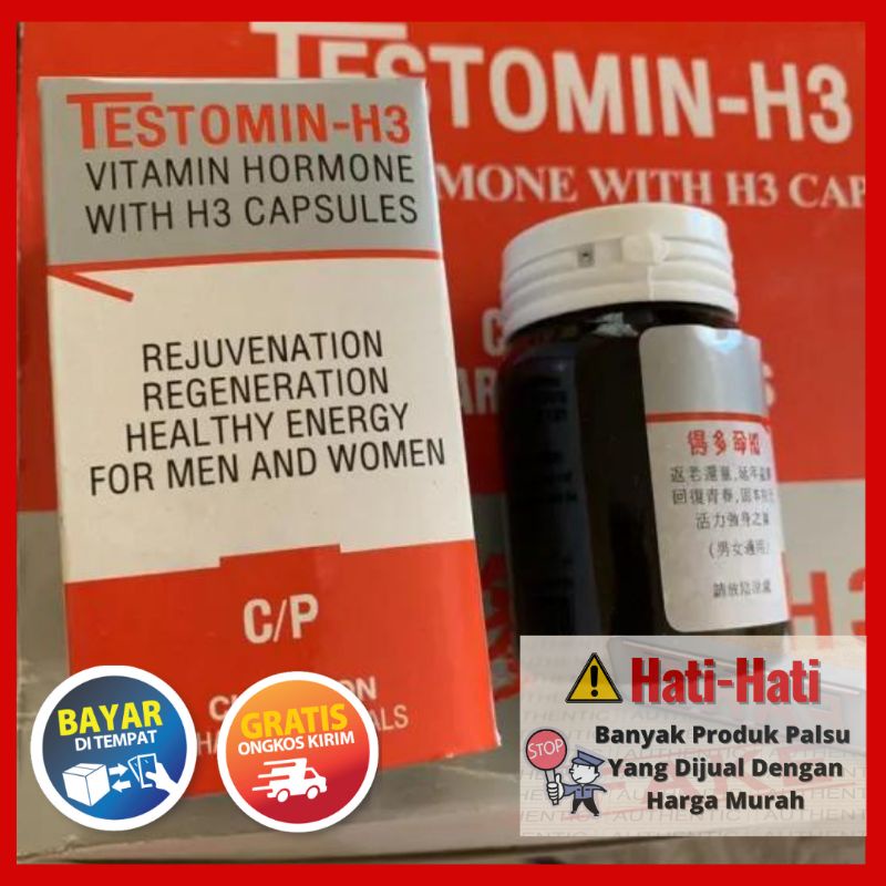 Jual Testomin H3 Vitamin Hormon Kesuburan Stamina Pria dan Wanita - C/P ...