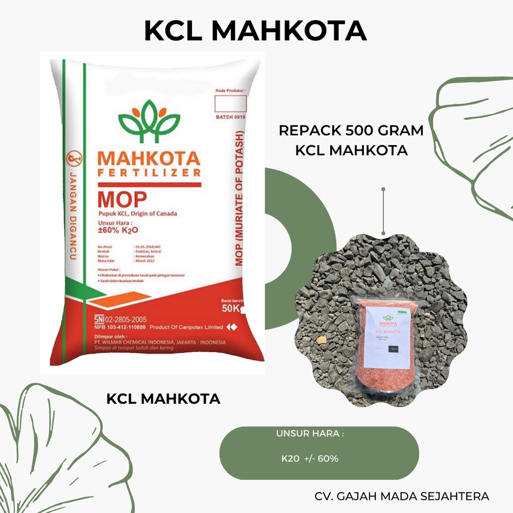 Jual Pupuk KCL/MOP MAHKOTA REPACK 500 G | Shopee Indonesia