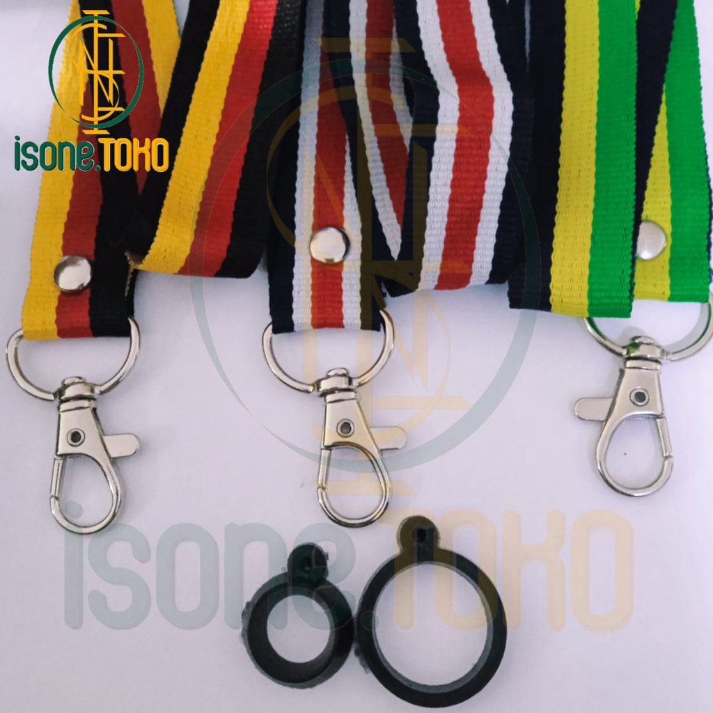 Jual Lanyard Gantungan 2cm Sudah Dengan Karet O Ring Warna Hitam Merah ...