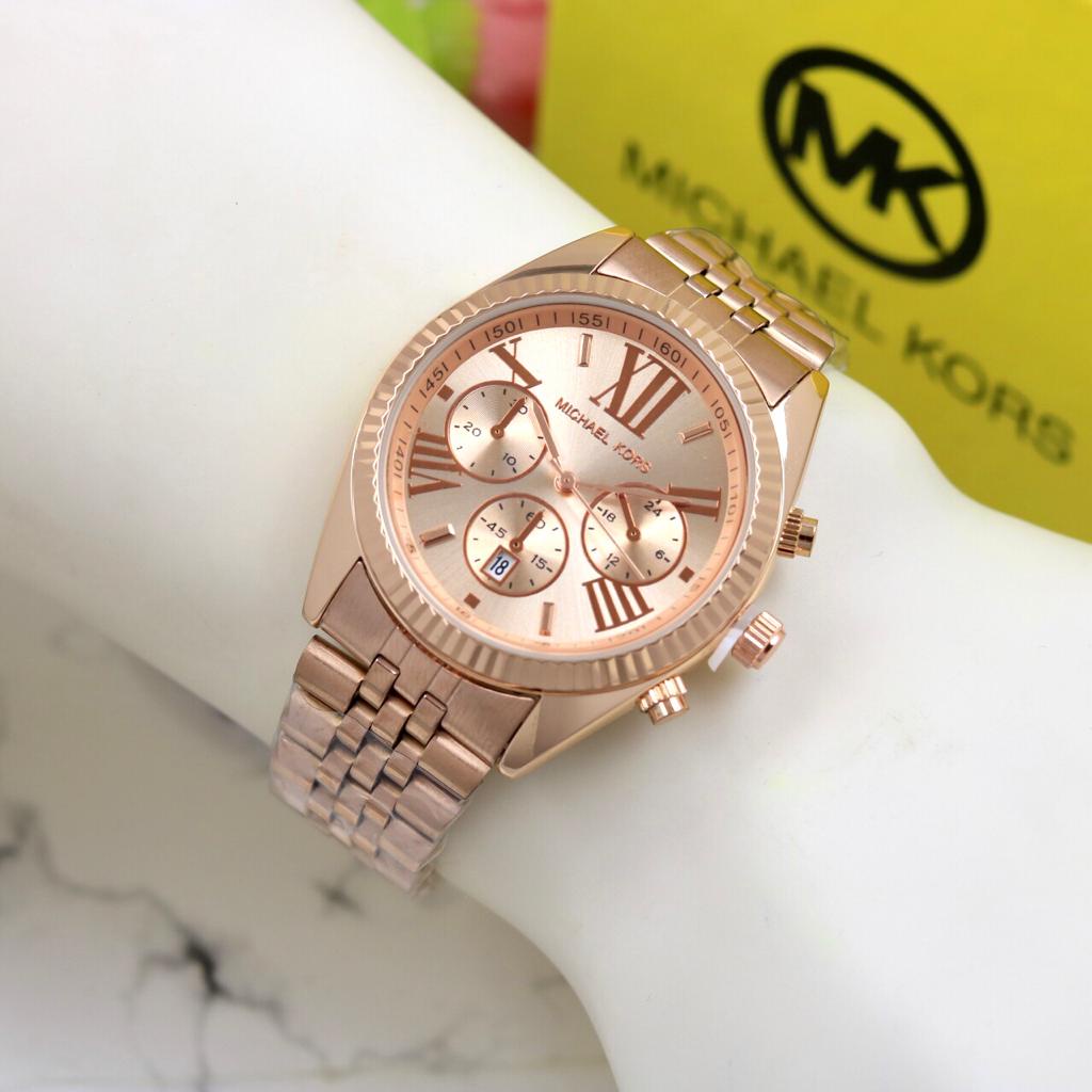 Jual ( BISA COD ) Jam tangan Wanita MK Rantai body bulat Tali Stainless ...