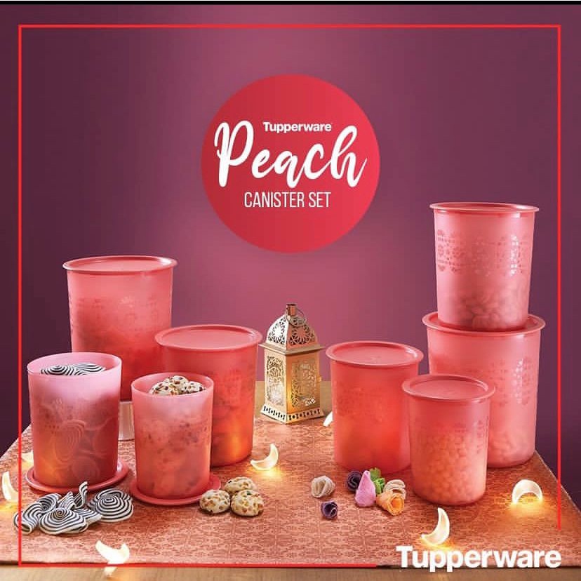 Jual Peach Canister Set | Tupperware | Toples Tupperware Set | Shopee ...