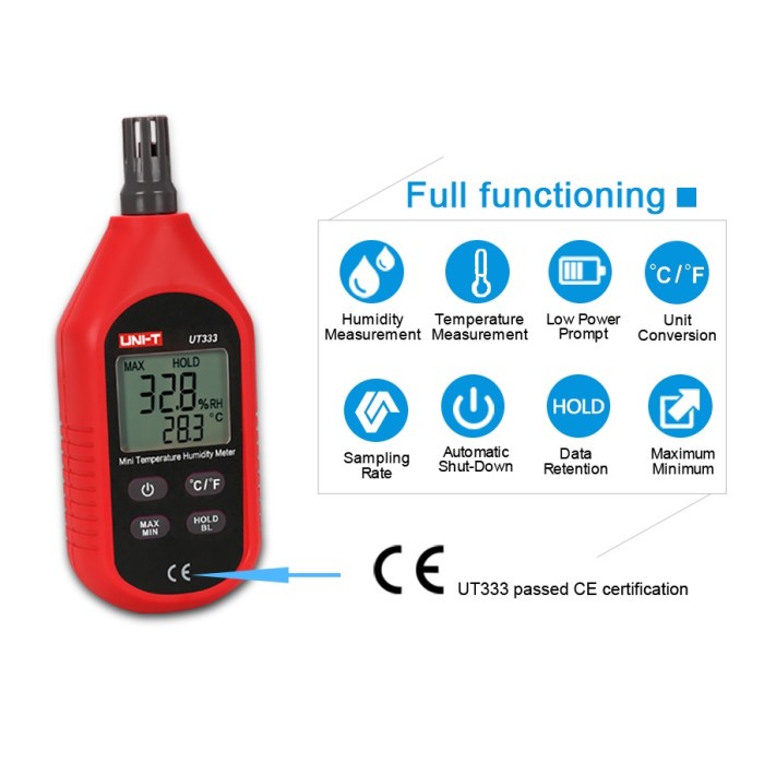 Jual UNI-T UT333 Thermometer Hygrometer Humidity Ukur Suhu Kelembaban ...