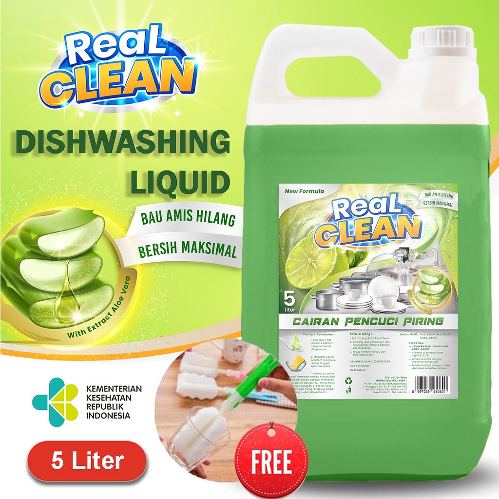 Jual Real Clean Sabun Cuci Piring Extra FRESH LIME & ALOE VERA 5 Liter ...