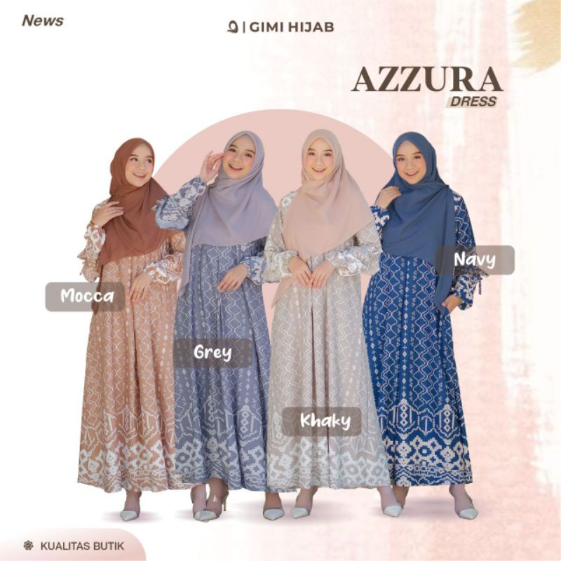 Jual AZZURA DRESS by butik Gimi Hijab ( Gamis Motif Exclusive) | Shopee ...