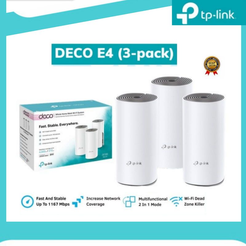 Jual TPLINK DECO E4 AC1200 Whole Home Mesh Wi-Fi System Deco E4(3-pack ...