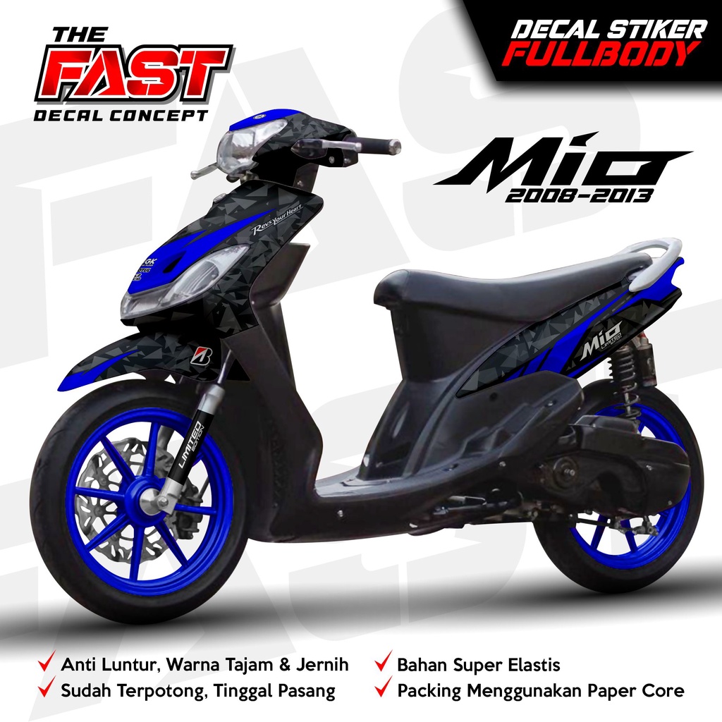 Jual stiker decal bisa custom motif racing mio smile | Shopee Indonesia