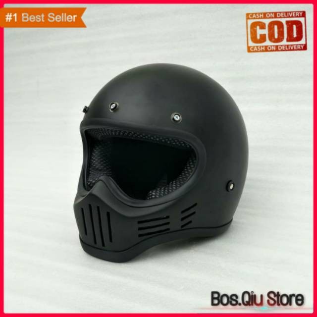 Jual HELM CUSTOM CLASSIC SIMPSON M30 RETRO HITAM GREY MAROON MERAH ...