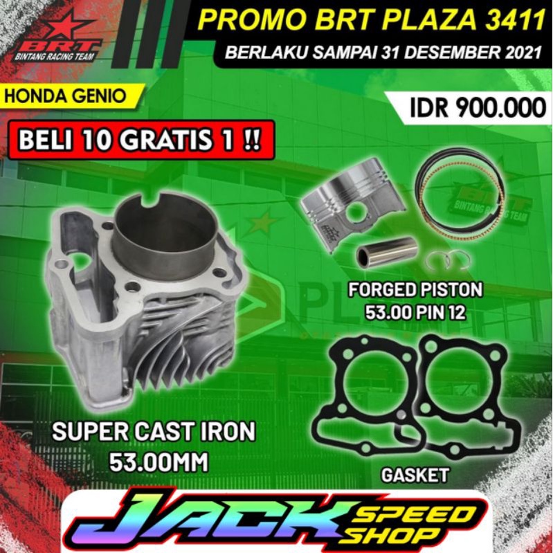 Jual BLOK PISTON BRT GENIO BEAT NEW LED DELUXE 2020 SCOOPY ESP 2021 2022 2023 STATER HALUS 53mm ...