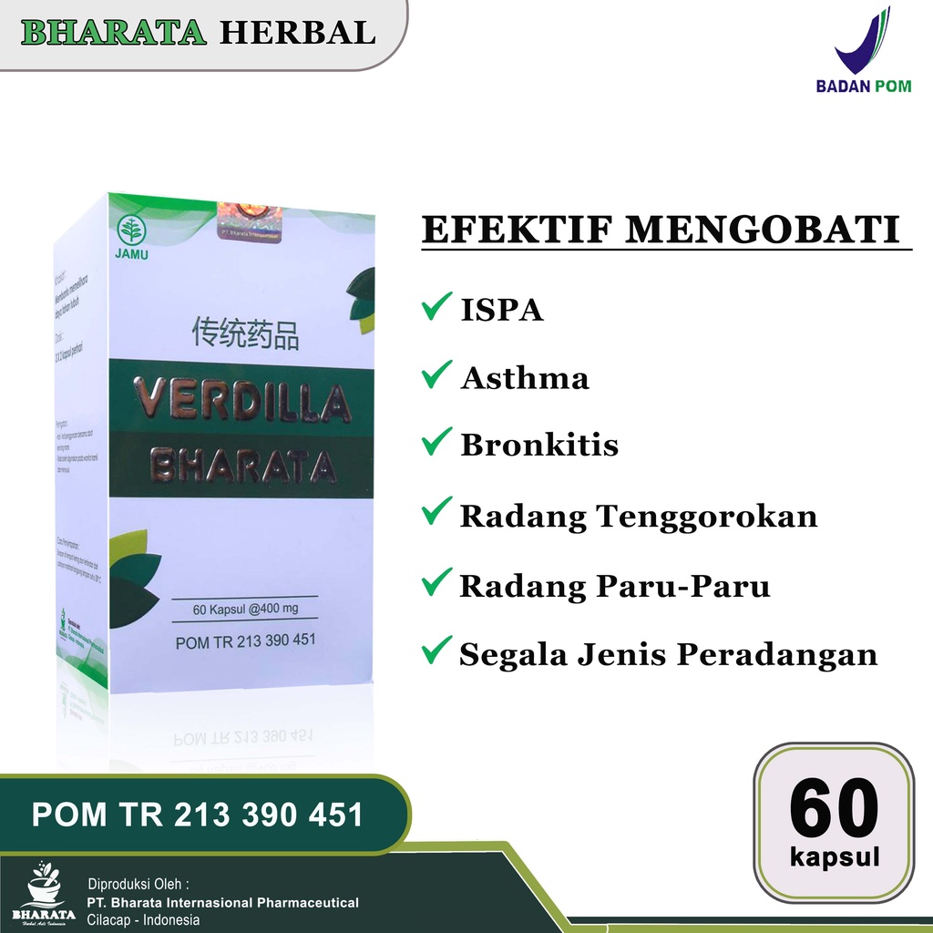 Jual Verdilla Bharata Obat Paru Paru Tbc Asma Paling Ampuh Kemasan 500g Isi 60 Kapsul 100% ...