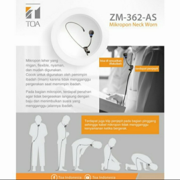 Jual Mic headset Condensor kabel toa zm - 362 as Original Garansi Resmi ...