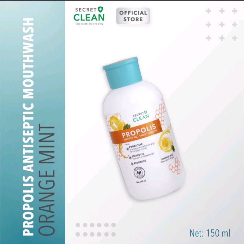 Jual Secret Clean Propolis Antiseptic Mouthwash 150ml Rasa Orange Mint ...
