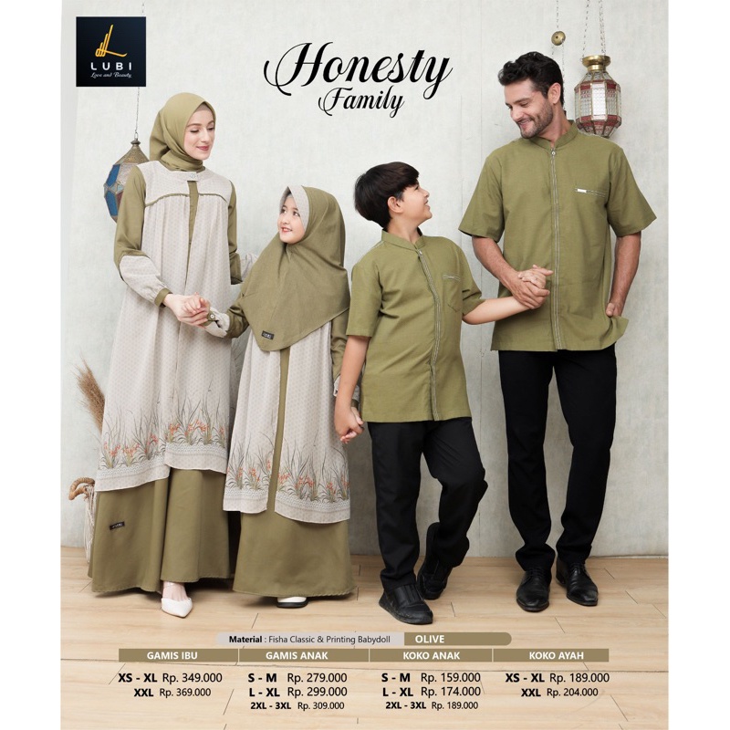 Jual Sarimbit Keluarga 2023 Lubi Honesty Olive Sarimbit Keluarga ...