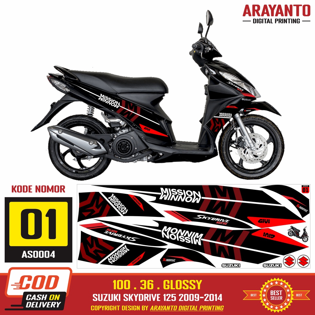 Jual Stiker Striping Suzuki Skydrive 125 2009-2014 Variasi Decal AS0004 ...