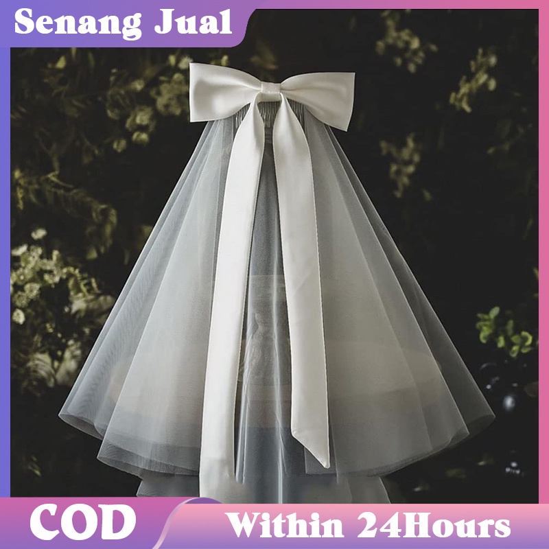 Jual Bride Veil Kerudung Pengantin Putih - Kupu-Kupu Wedding Veil ...