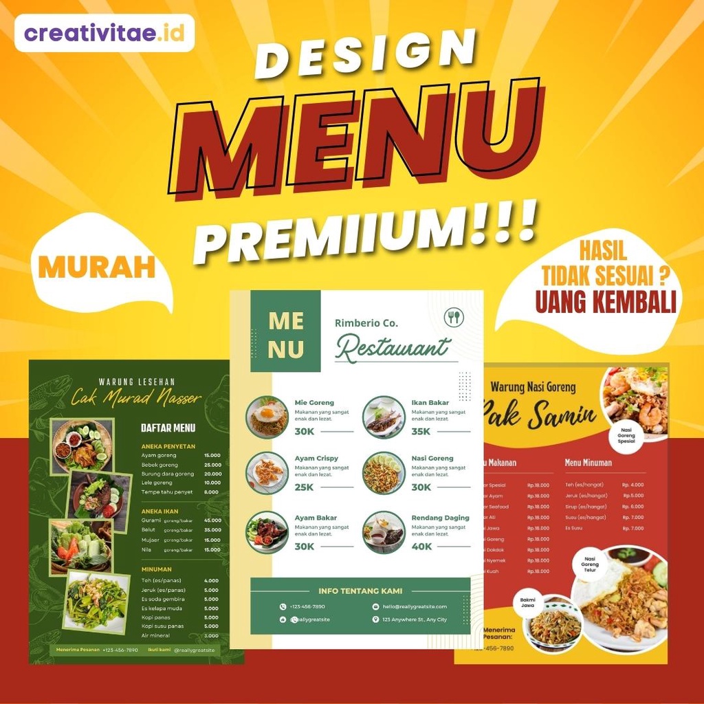 Jual Desain Menu Makanan | Daftar Menu | Jasa Desain | Murah ...
