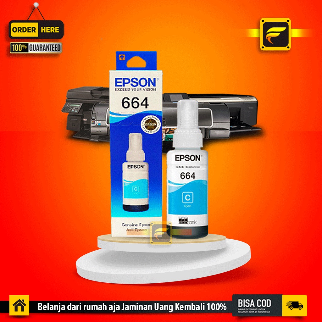 Jual Tinta Epson 664 cyan SERIES L360 L120 L110 L210 L220 L310 L850 ...