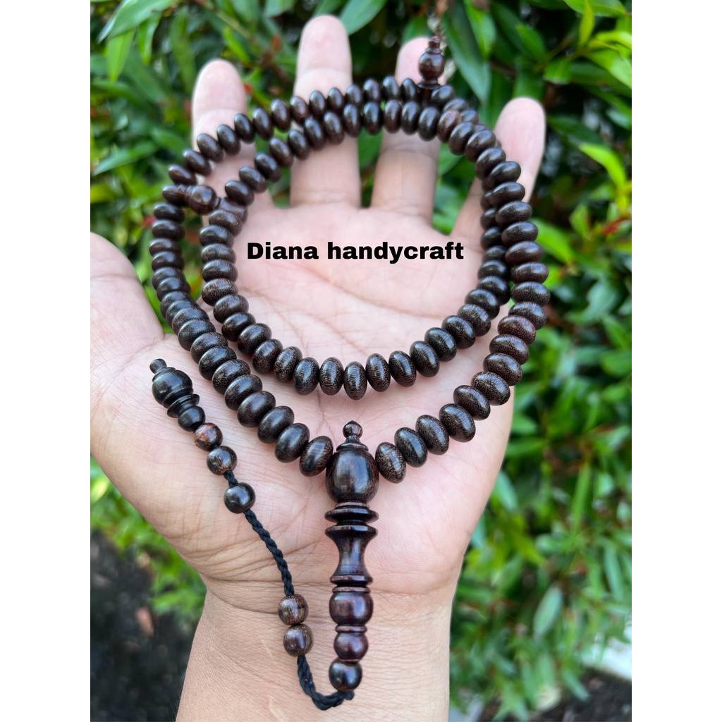 Jual Tasbih Kayu Gali Asem Model pipih / Tasbe Kayu Galih Asem Oval ...