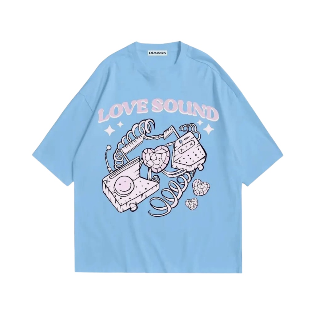 Jual Nuvous - Oversize T-Shirt Love Sound 24s / kaos oversize unisex ...