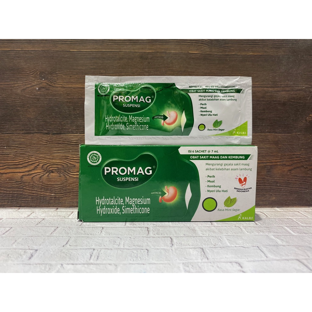 Jual Promag Suspensi 7ml 1 Box isi 6 Sachet / Obat Lambung / Obat Maag ...