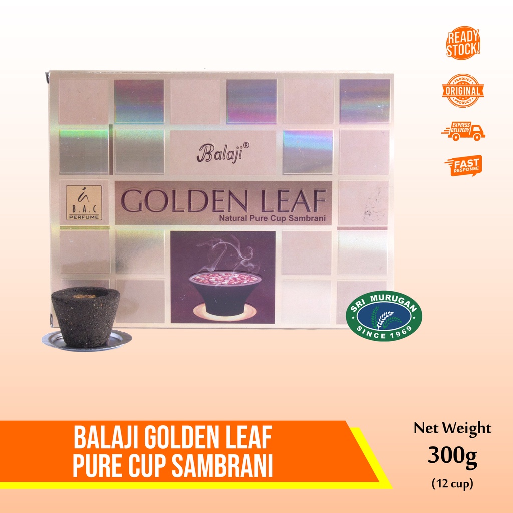 Jual BALAJI GOLDEN LEAF PURE CUP SAMBRANI 12CUPS - 01 PKT 300GM ...