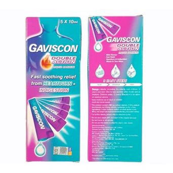Jual Obat Maag Gaviscon Double Action sachets liquid 5x10 ml (1 Box isi ...