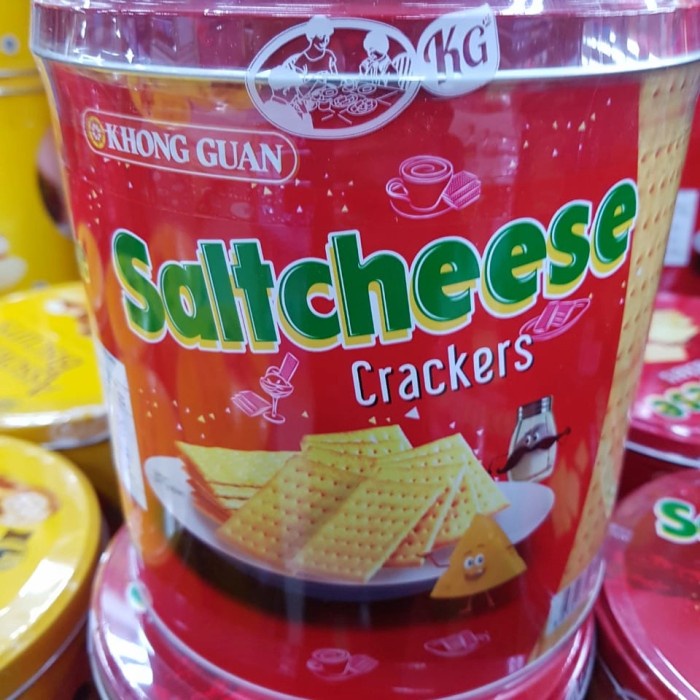Jual Khong Guan Saltcheese Crackers 336gr-Biskuit Kaleng-Kreker Keju ...