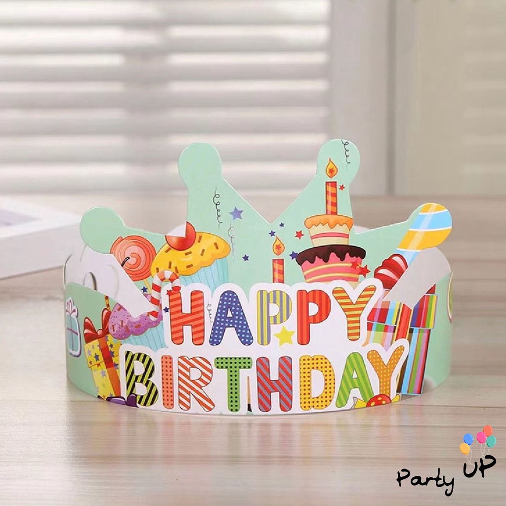 Jual [Ecer] Topi Mahkota Kertas Happy Birthday / Paper Hat Happy ...