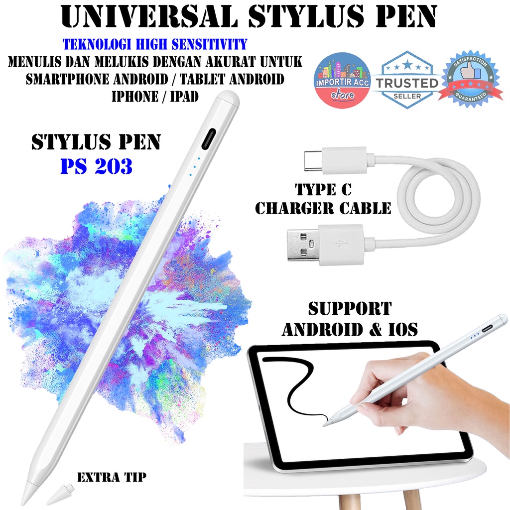 Jual Capacitive Stylus Pen Pencil Android Smartphone Tablet iPhone iPad ...