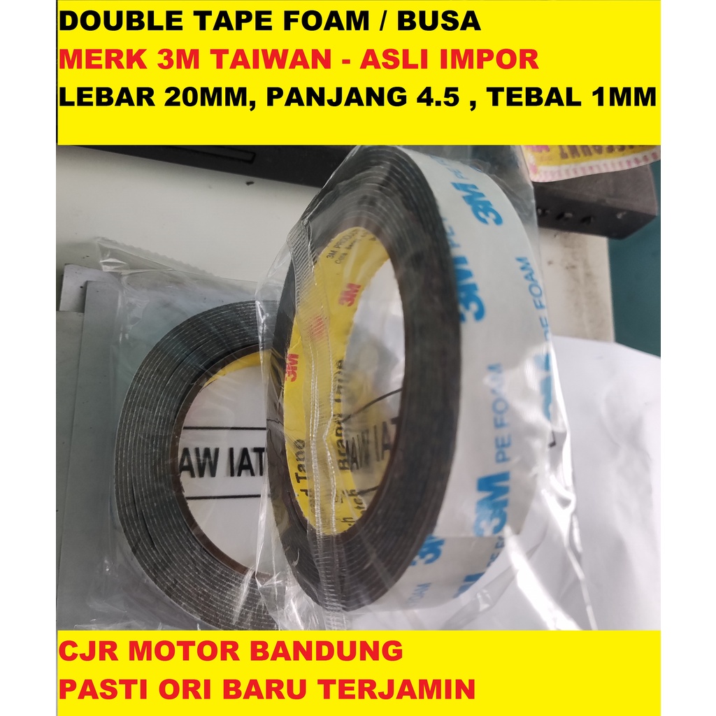 Jual Double Tape Foam 3M 20mm x 4.5m Double Tape Sponge Abu Putih ORI ...