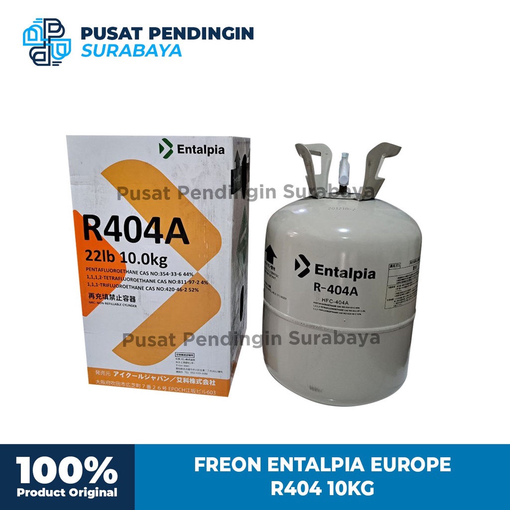 Jual FREON ENTALPIA R404A 10KG - FREON REFRI R404A - FREON ENTALPIA ...