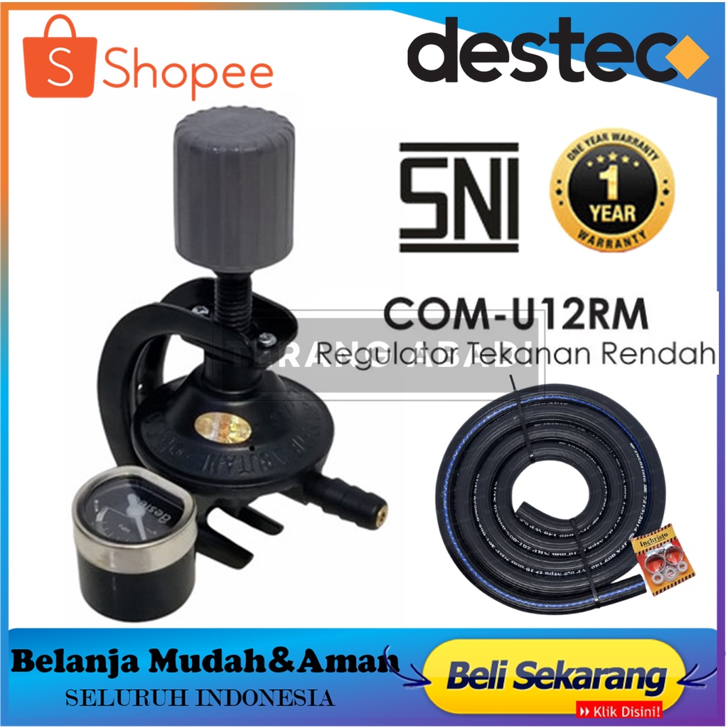 Jual Regulator Desteg COM U12RM +Selang Gas 2Meter+ klaim 2pic Destec ...