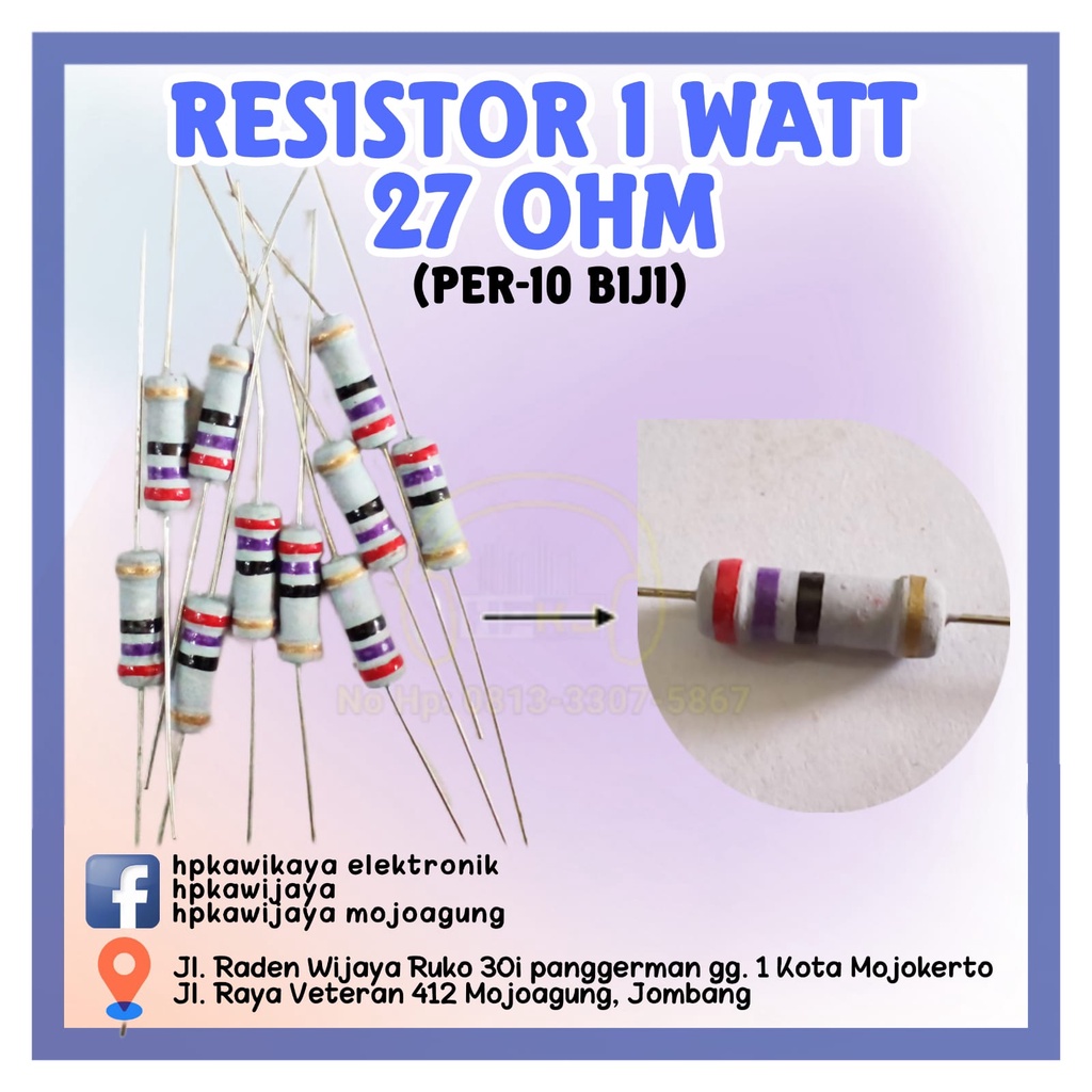Jual ( 40PCS ) RESISTOR 1 WATT 27 OHM 1watt 27 ohm R 1 watt 27ohm ...