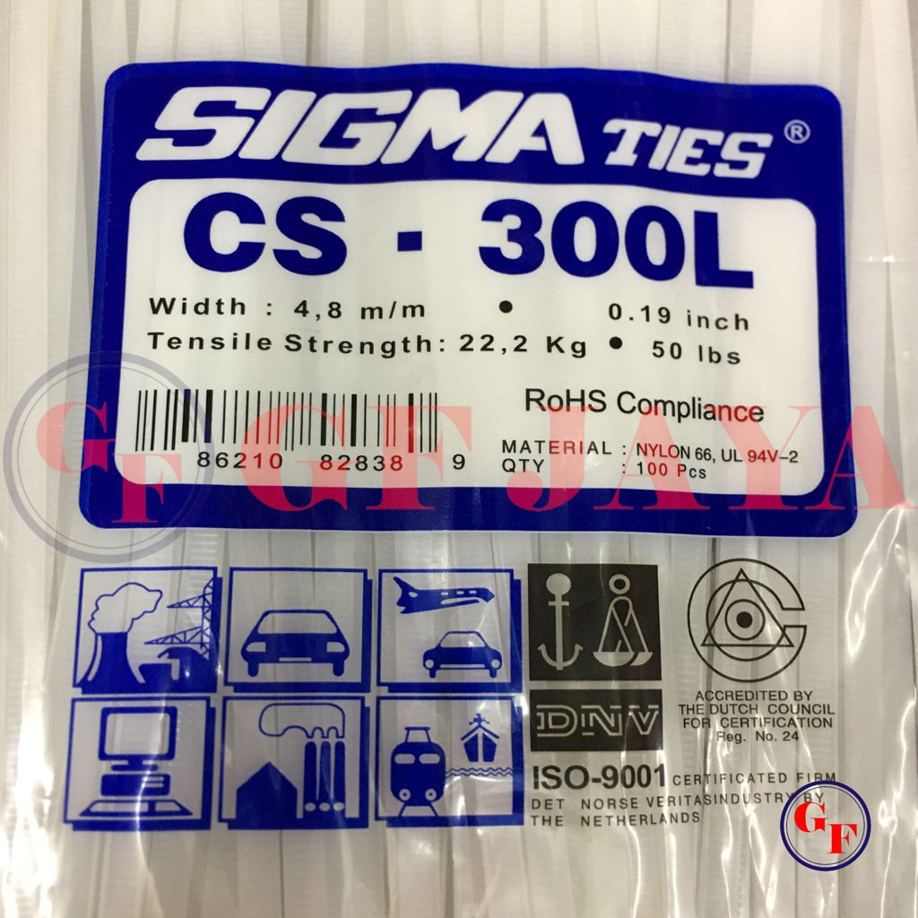Jual Kabel Ties Sigma CS-300L 30cm x 4.8mm Putih / CS300L CV300 CV 300 ...