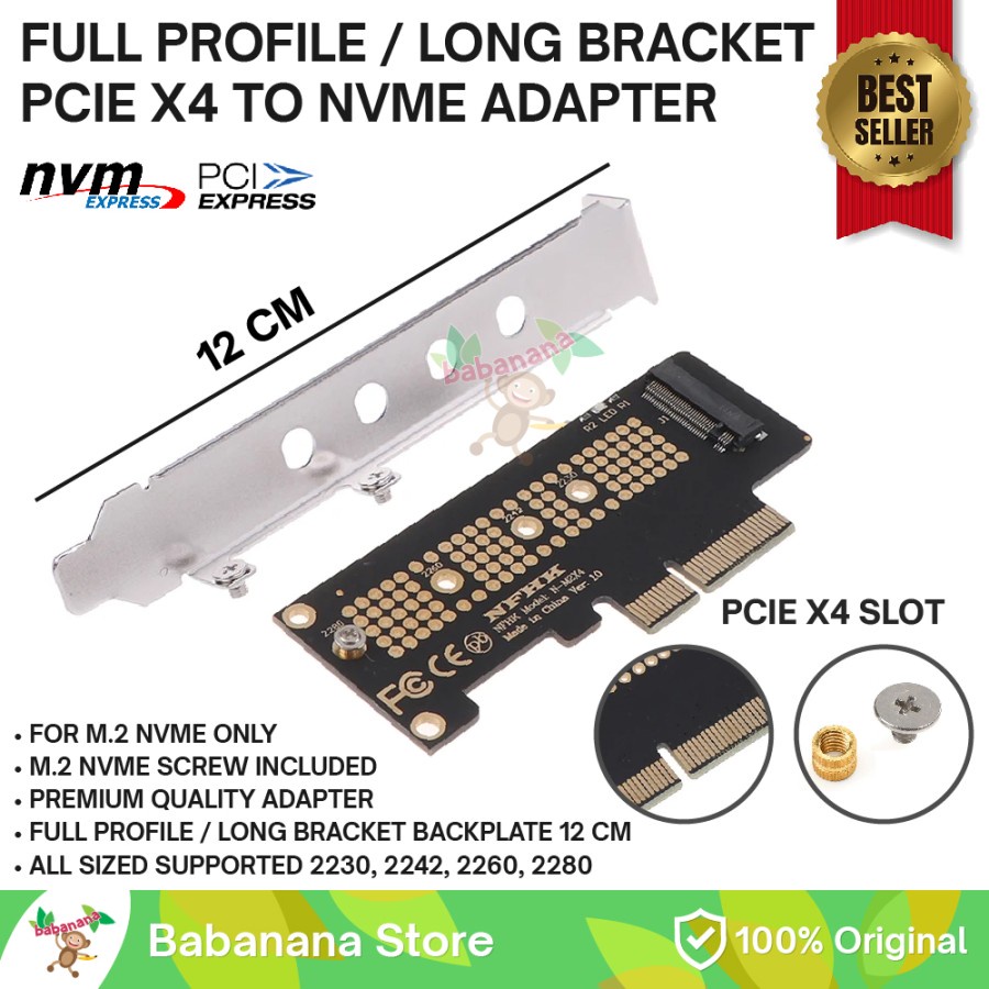Jual PCI X4 to NVME NGFF M.2 SSD Adapter Converter Hardisk PCIE Slot ...