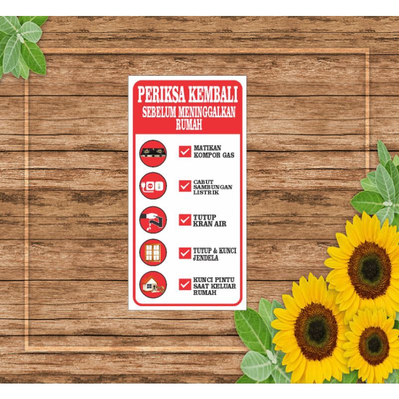Jual STIKER PERIKSA SAAT MENINGGALKAN RUMAH | Shopee Indonesia