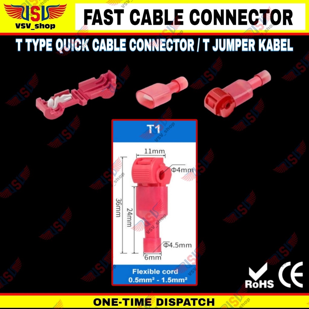 Jual Konektor kabel listrik T Jumper Lock Quick Cable Connector ...