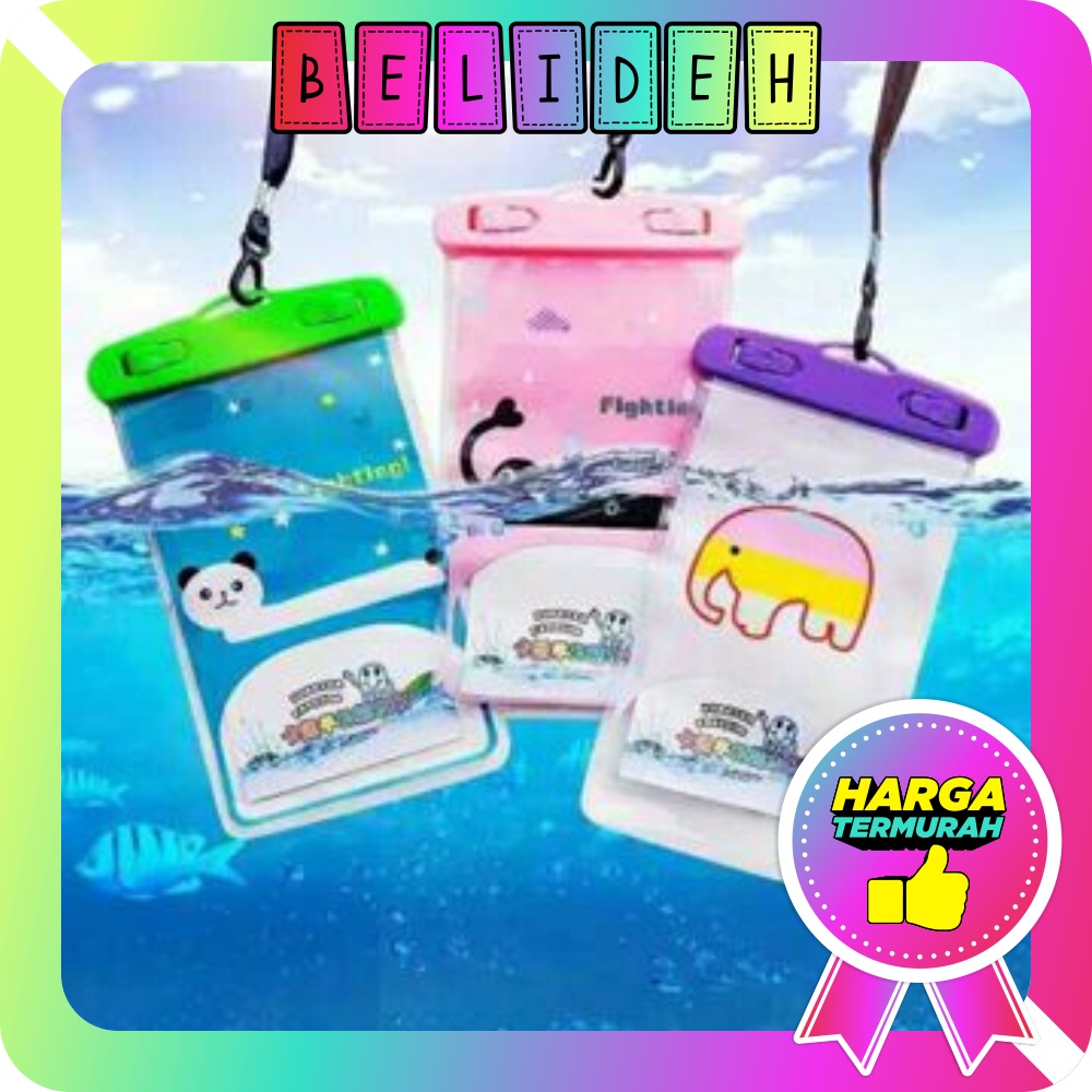 Jual ☛BELIDEH☚ Sarung HP Anti Air Motif Kartun Pouch HP Smartphone Waterproof Case Karakter Free ...