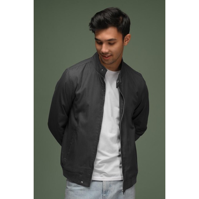 Jual Jaket Prepp Studio Harrington Jacket Dark Grey | Shopee Indonesia